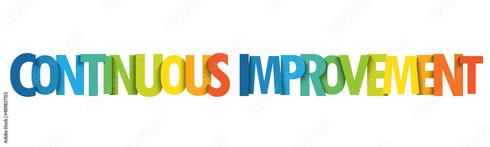 CONTINUOUS IMPROVEMENT colorful vector typography banner Stock Vector ...