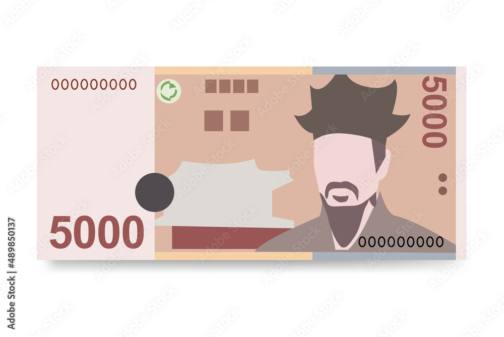 South Korean Won Vector Illustration. South Korea money set bundle ...