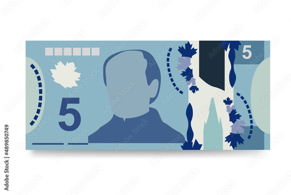 Canadian Dollar Vector Illustration. Canada money set bundle banknotes ...
