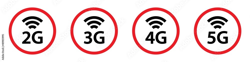2G, 3G, 4G, 5G, Icon Vector vector de Stock | Adobe Stock