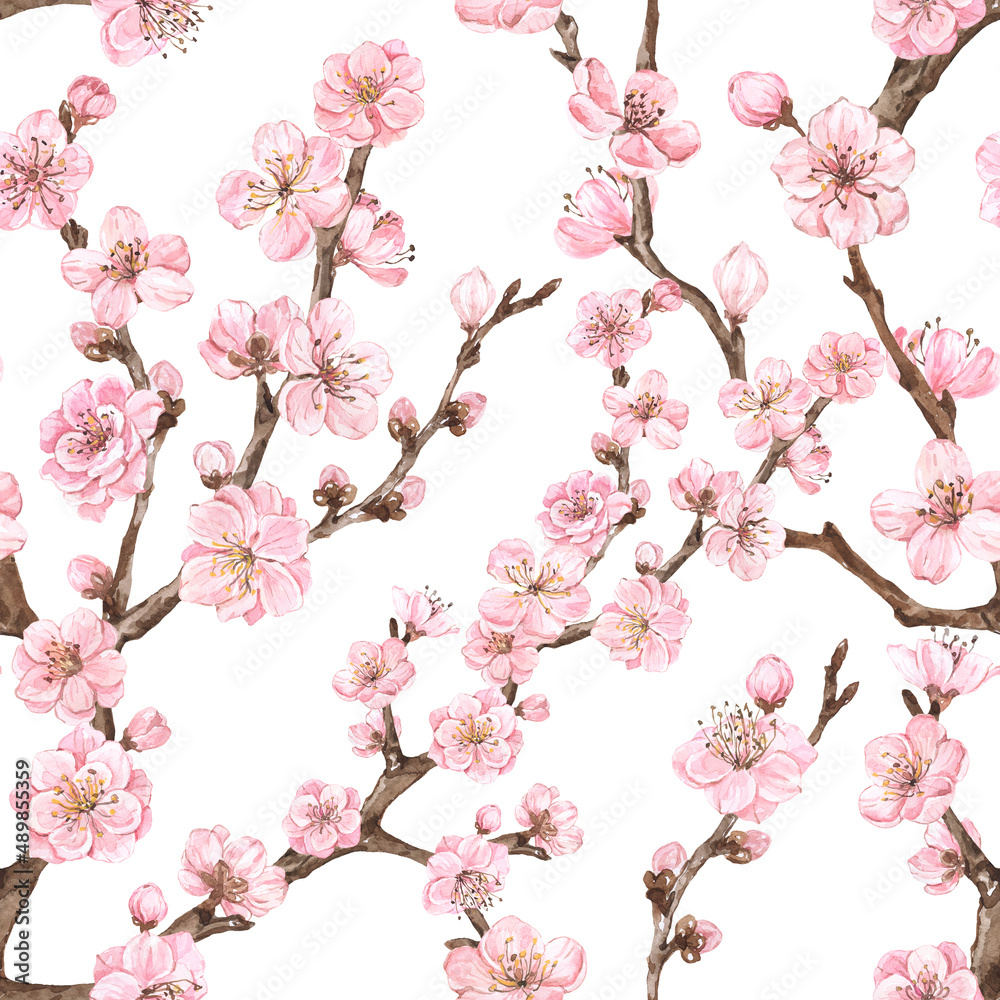 Cherry Blossom Pattern Wallpaper