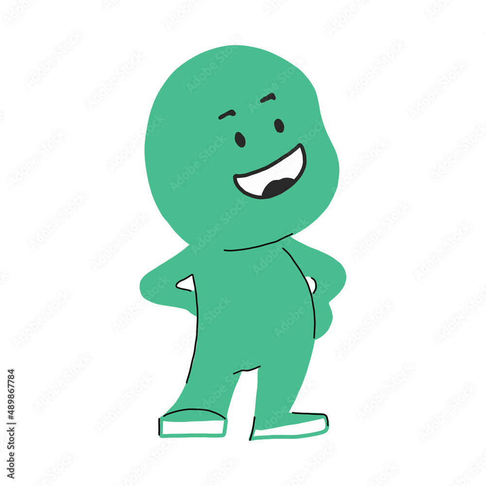 Cute smiling eco character is happy.Vector illustration with a flat ...