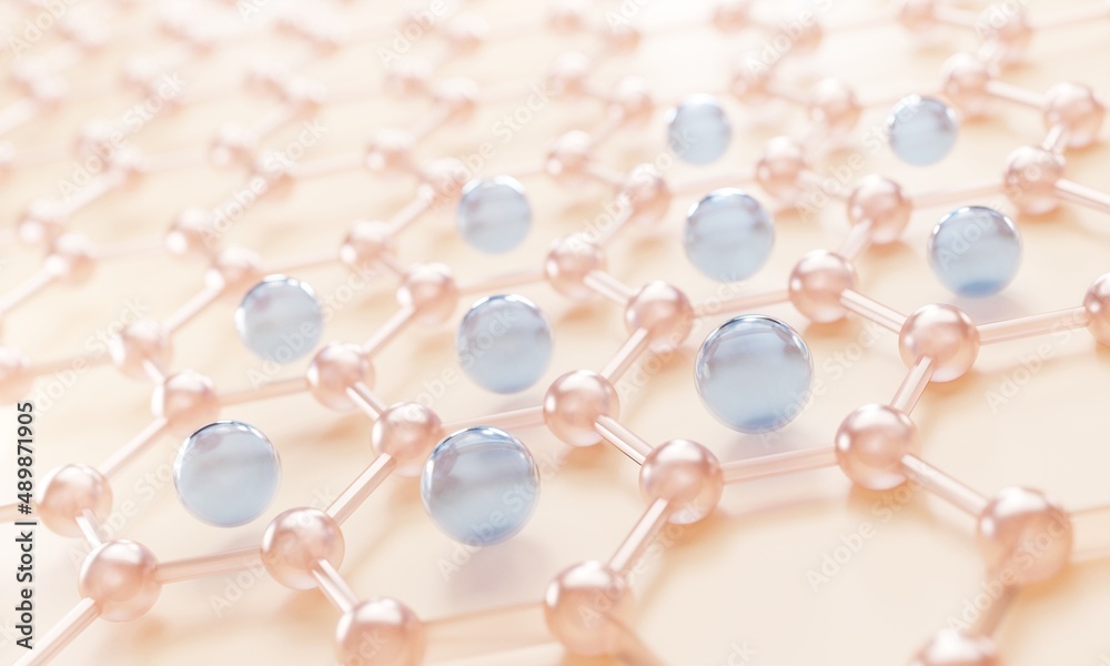 3D Collagen Skin Serum and Vitamin illustration isolated on soft color ...