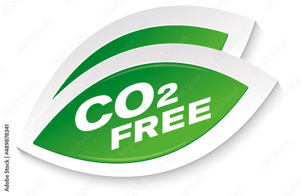 CO2 free leaf symbol ecology purified air Stock Vector | Adobe Stock