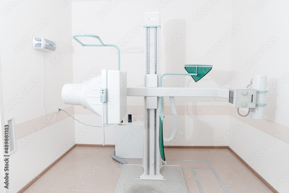 Hospital Radiology Room. X-ray department in modern hospital. Medical ...
