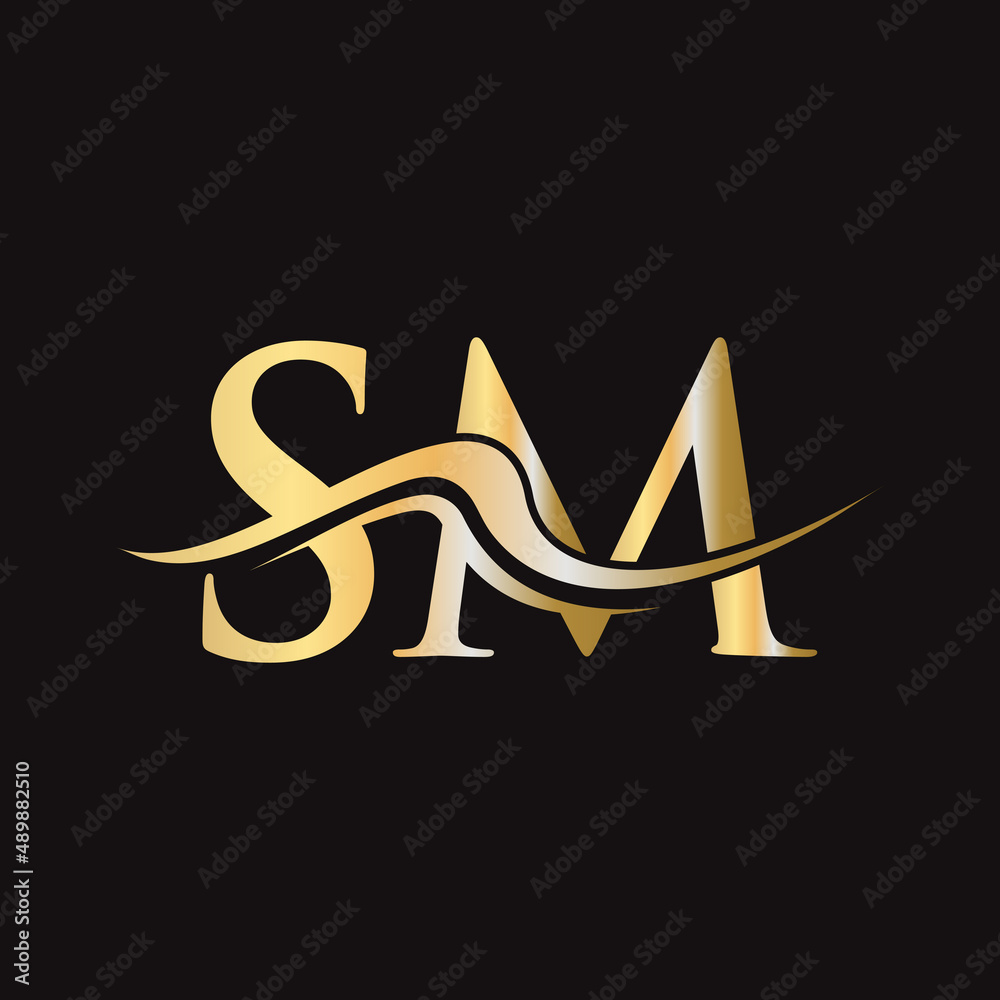 Letter SM Logo Design. Initial SM Logotype Template For Business And ...