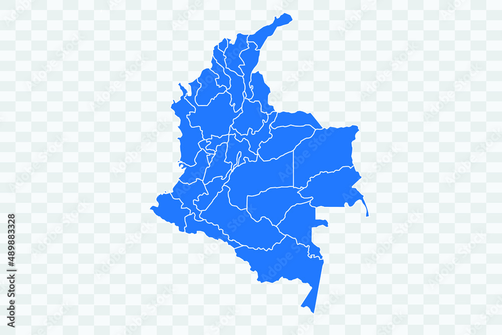 Colombia Map blue Color on Backgound png Stock Vector | Adobe Stock