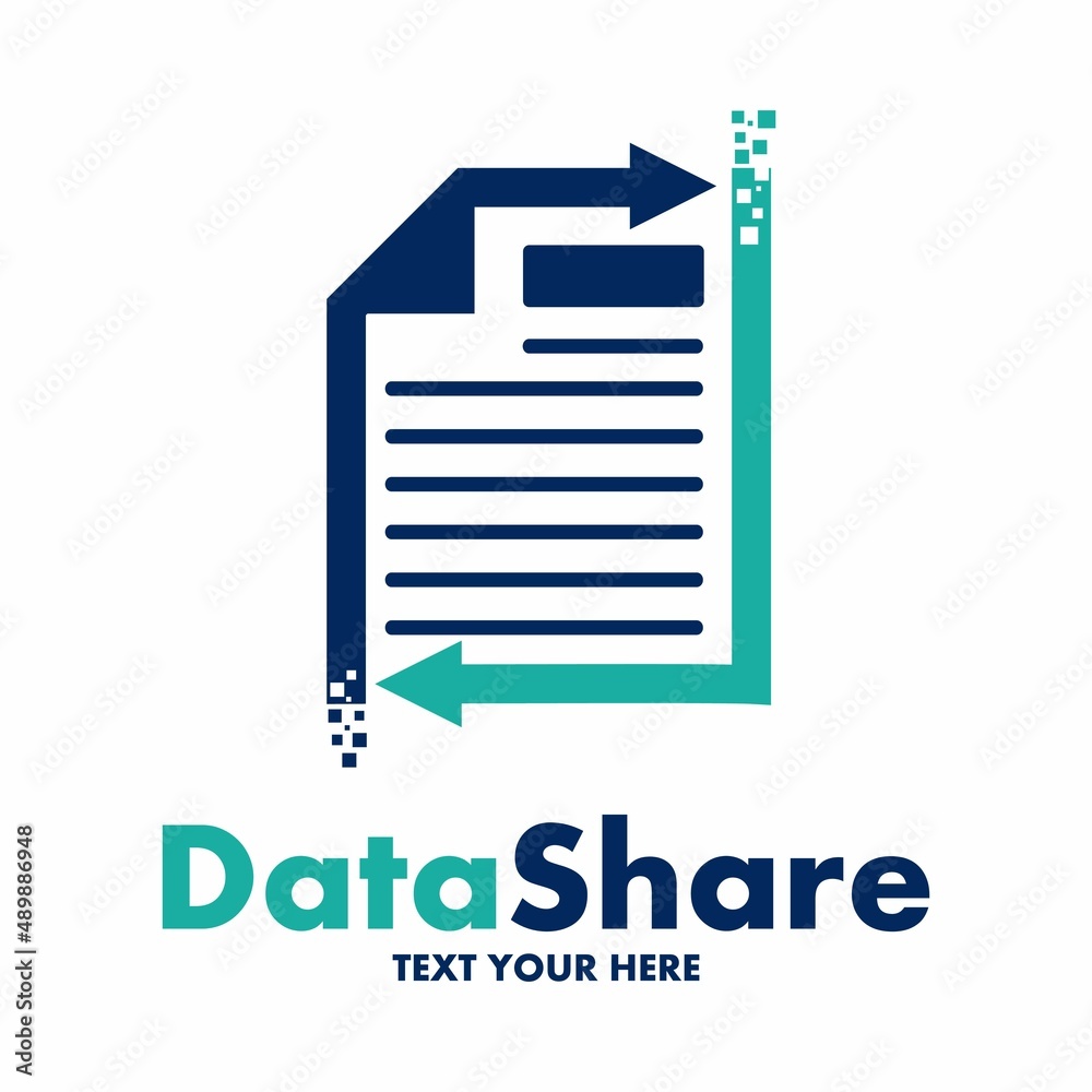 Data or document share vector logo template. This design use arrow ...