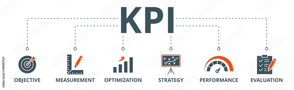 KPI banner web icon vector illustration concept for key performance ...