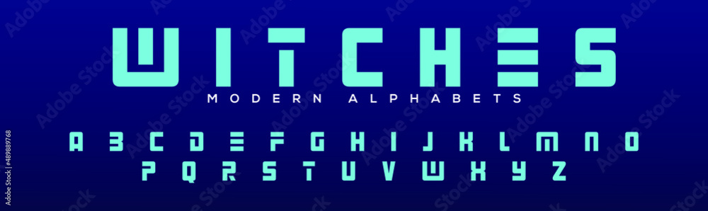 WITCHES minimal TECH alphabets letter set design and modern unique ...