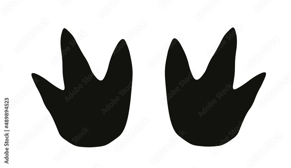 Penguin foot print in black color. Bird paw trace Stock Vector | Adobe ...