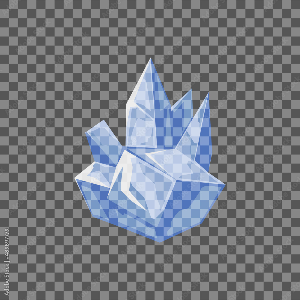 Ice block, iceberg in vector illustration isolated on transparent ...