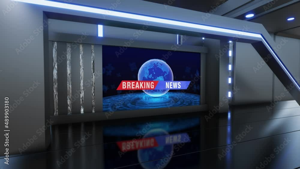 News Studio, Backdrop For TV Shows .TV On Wall.3D Virtual News Studio ...