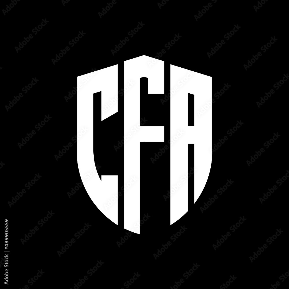 CFA letter logo design. CFA modern letter logo with black background ...