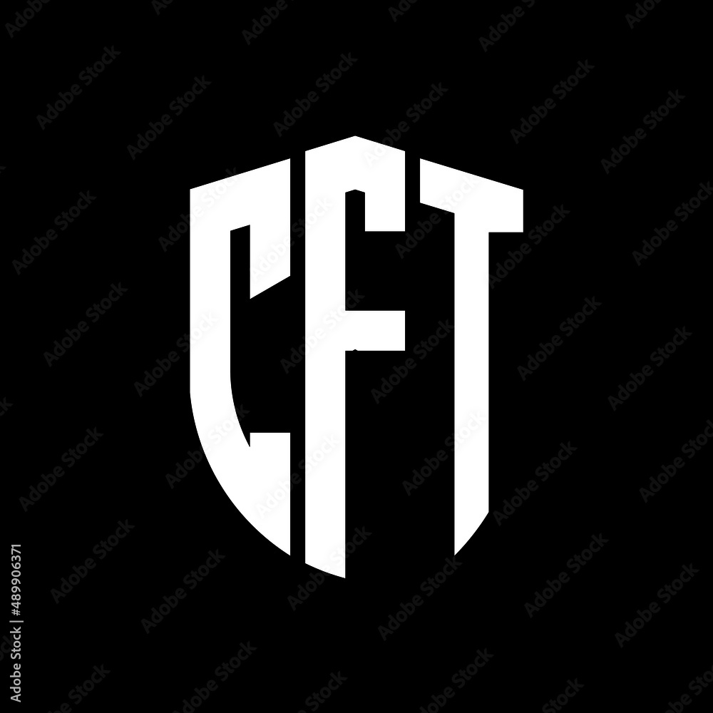 CFT letter logo design. CFT modern letter logo with black background ...