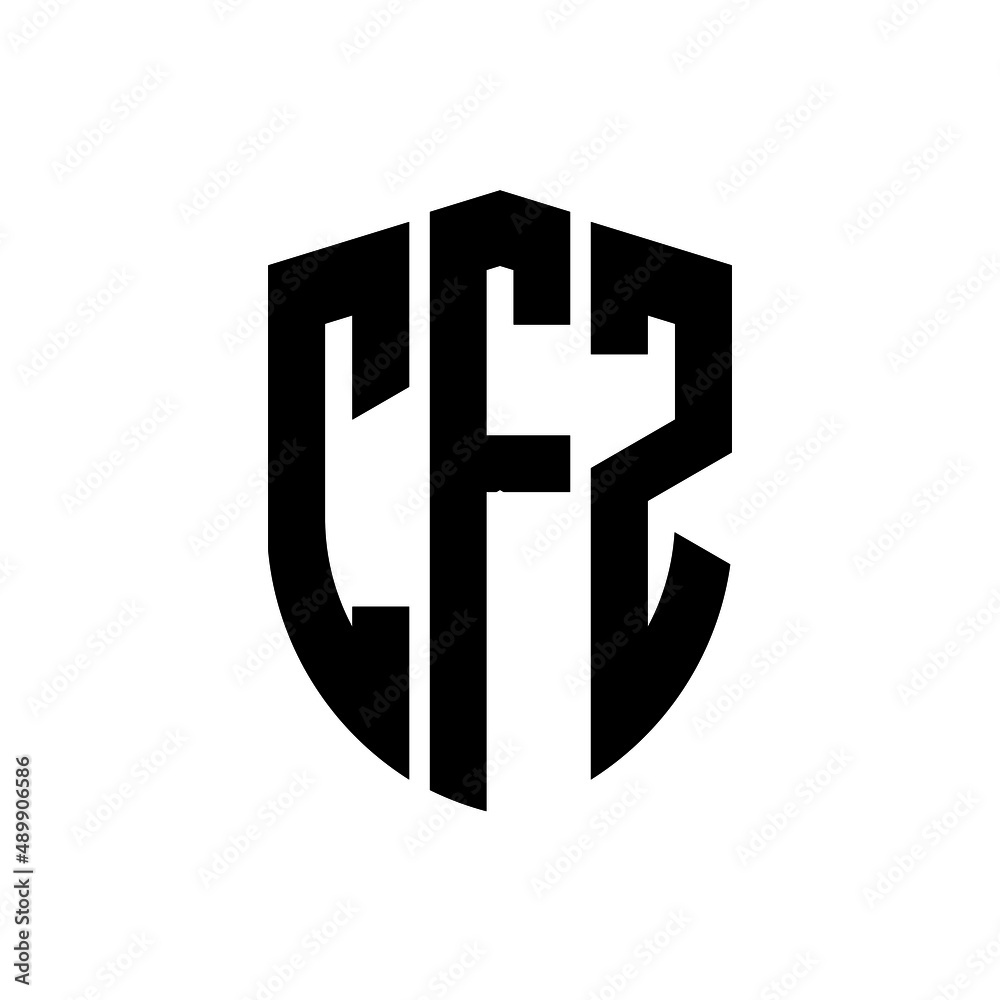 CFZ letter logo design. CFZ modern letter logo with black background ...