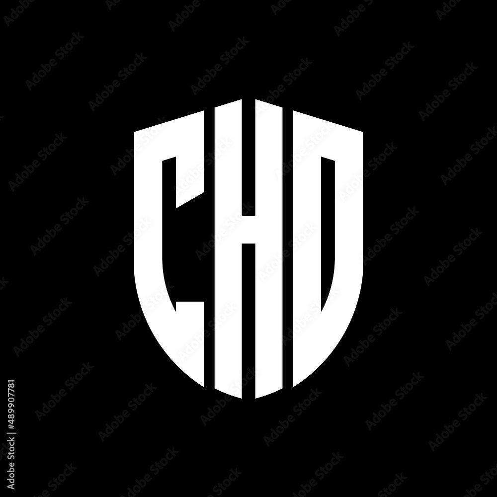 CHD letter logo design. CHD modern letter logo with black background ...