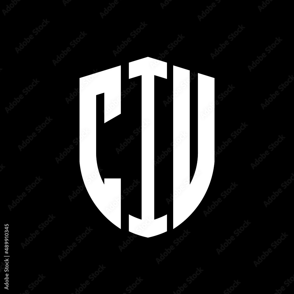 CIV letter logo design. CIV modern letter logo with black background ...