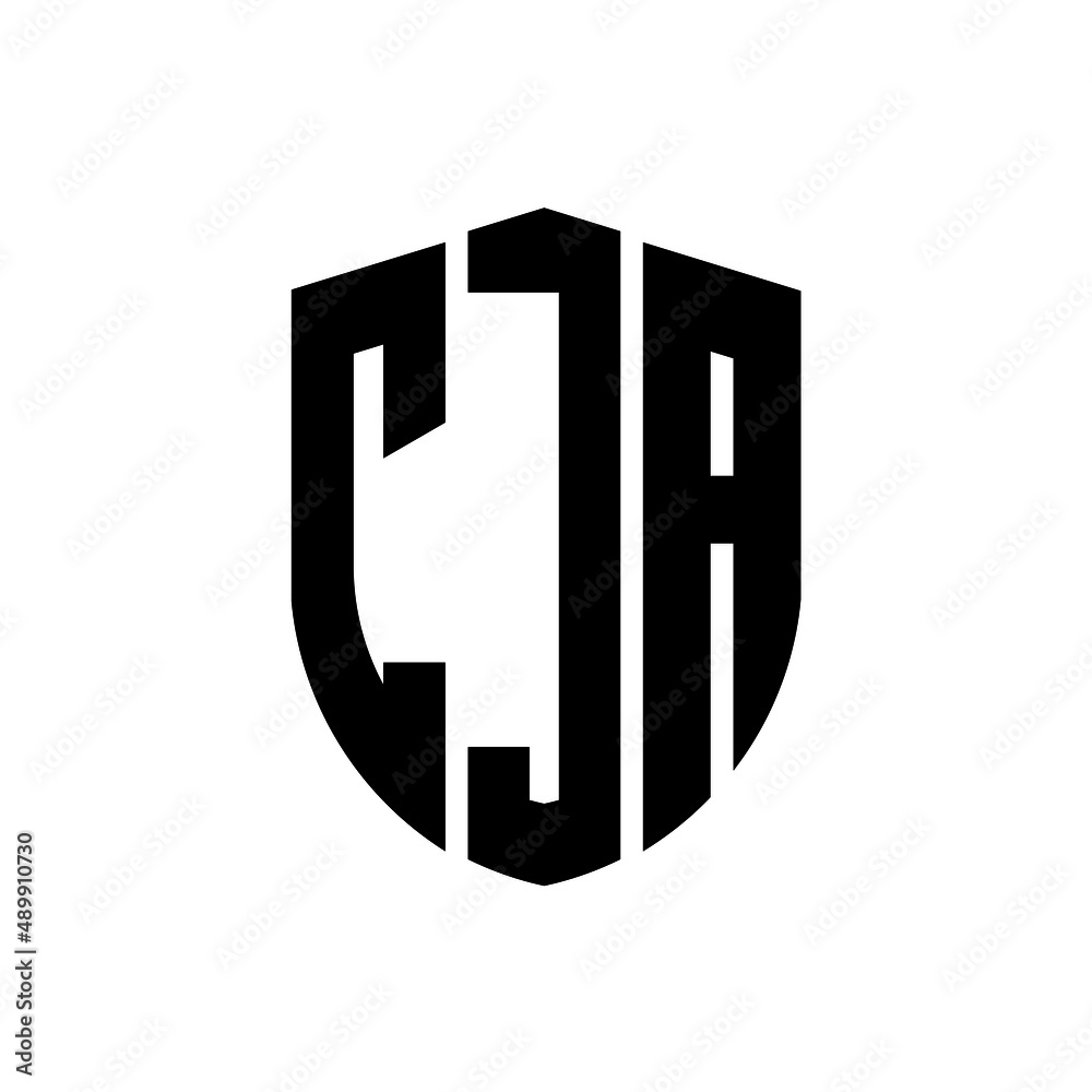 CJA letter logo design. CJA modern letter logo with black background ...