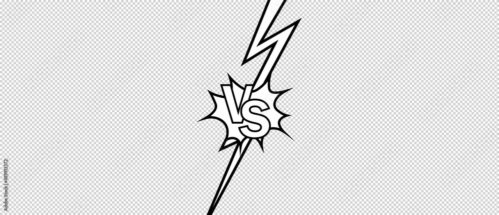 Vs against versus isolate pop art background. Vs on a transparent ...