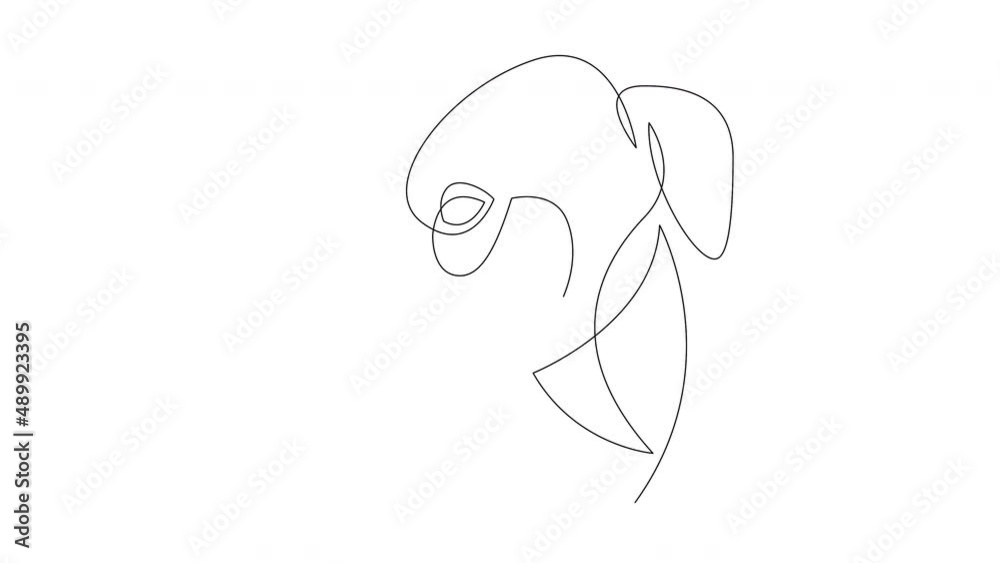 Self drawing simple animation of single continuous one line drawing ...