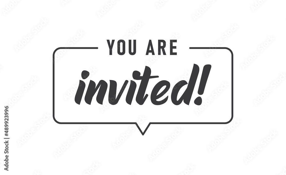 You're invited! Elegant black calligraphy. Hand drawn vector linear ...