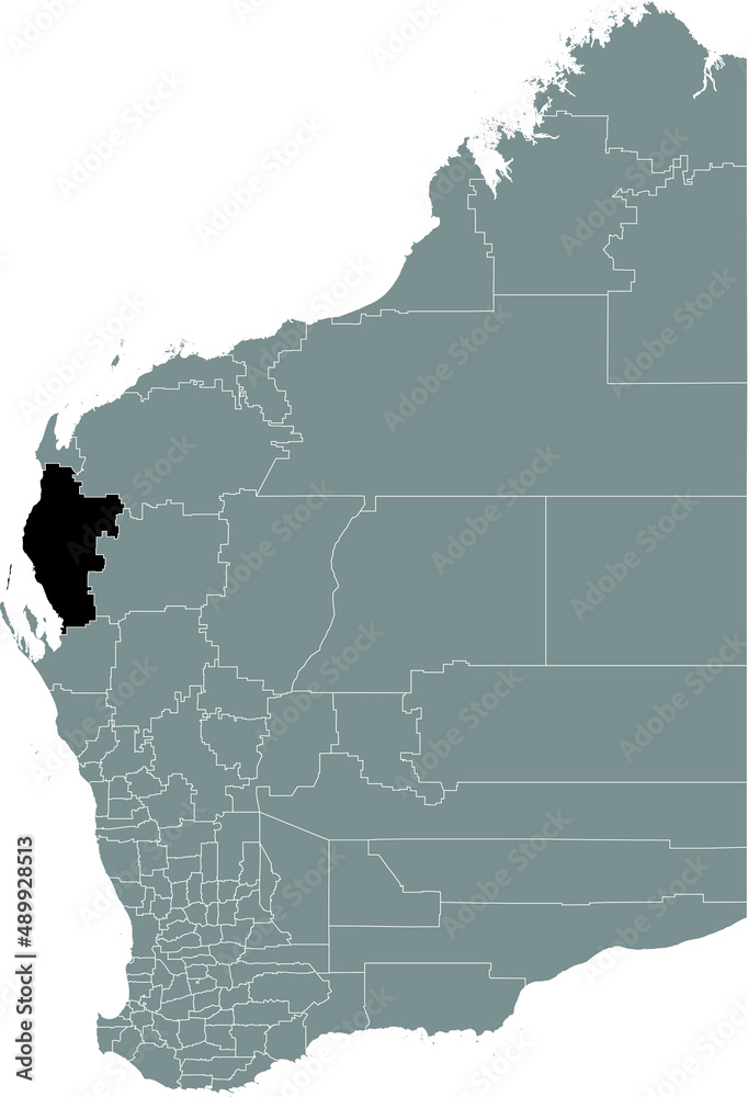 Black flat blank highlighted location map of the SHIRE OF CARNARVON ...