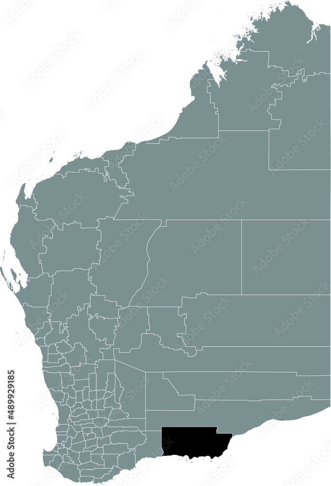 Vetor de Black flat blank highlighted location map of the SHIRE OF ...