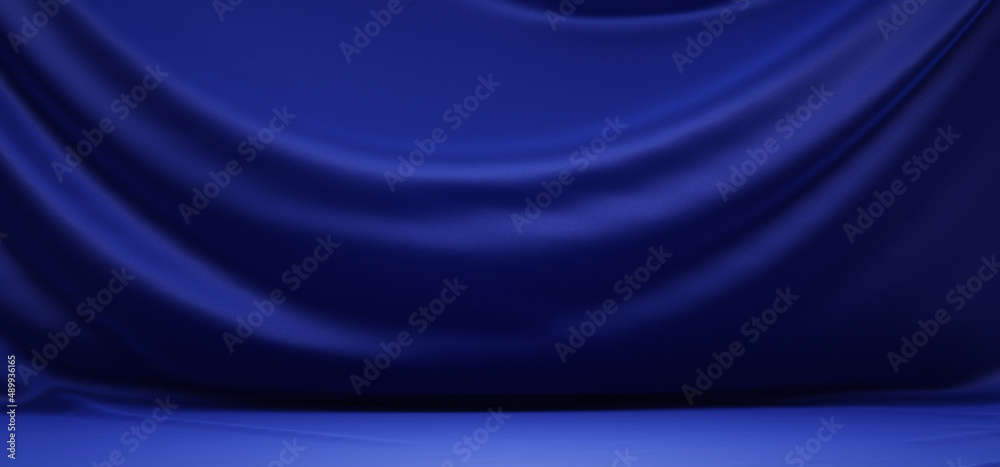 Royal blue fabric background for product display. 3d rendering Stock ...