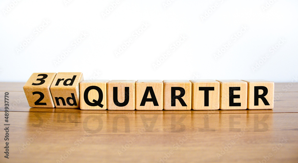 From 2nd second to third 3rd quarter symbol. Turned wooden cubes and ...