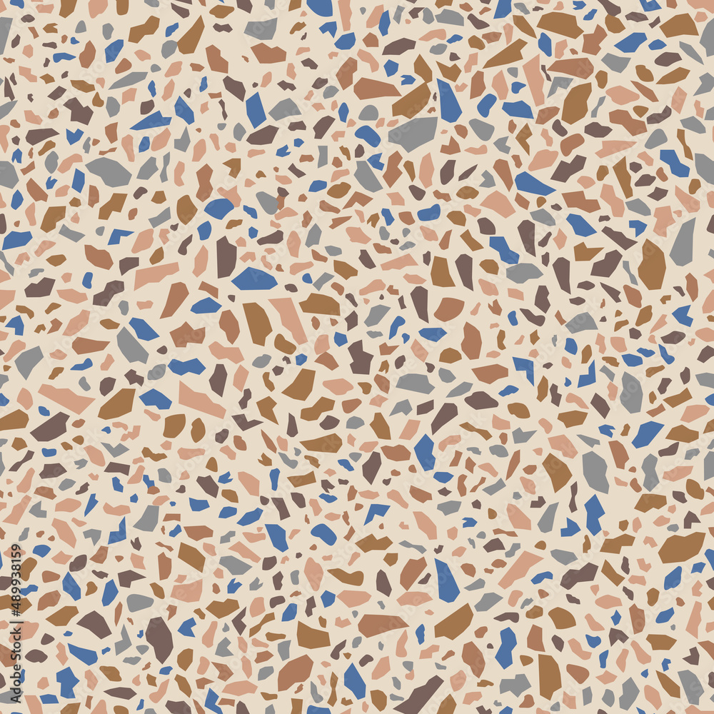 Beige Terrazzo Stone Texture Seamless Pattern Design Stock Vector ...