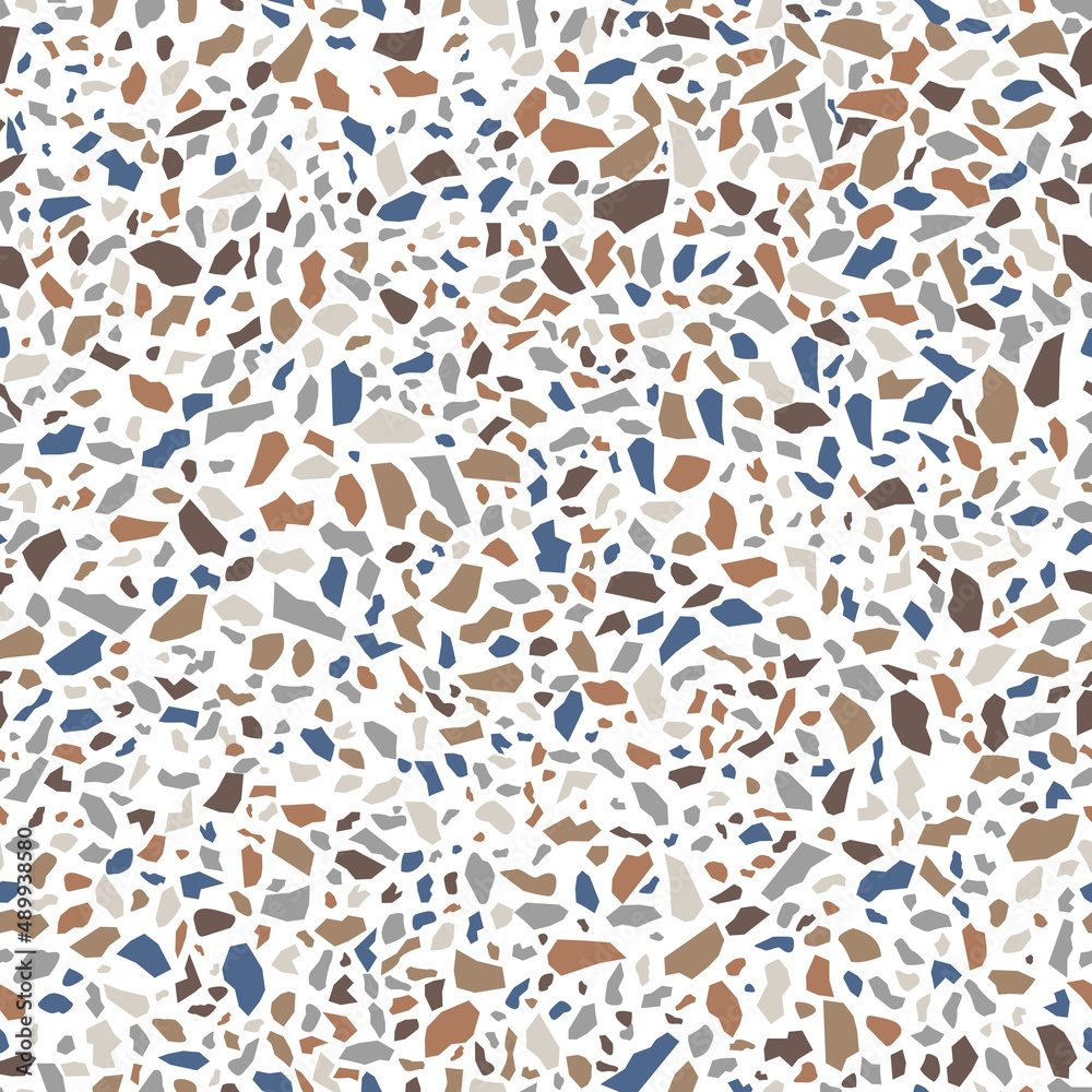 Terrazzo Stone Texture Seamless Pattern Design on White Background ...