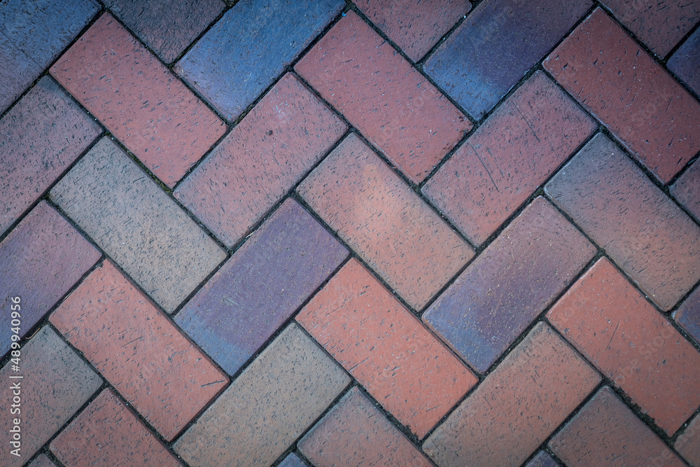 Lovely multi-colored paving slab background. View from above ...
