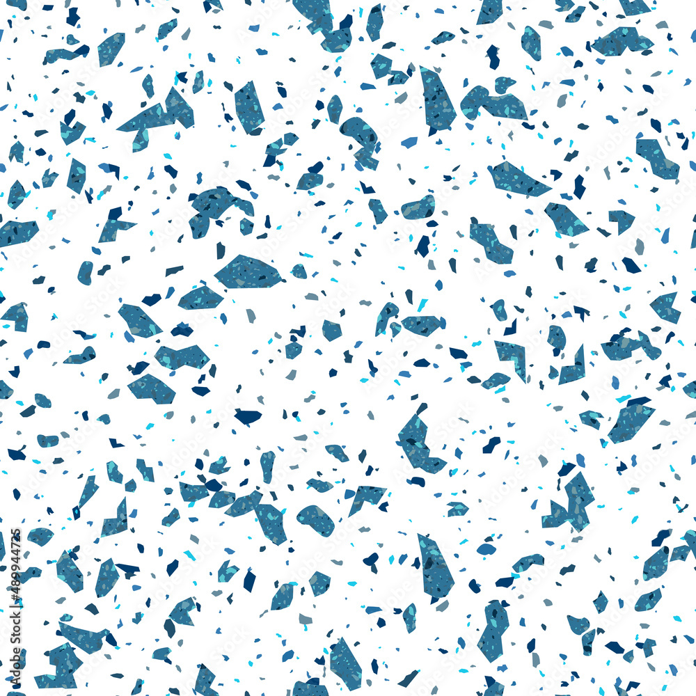 White Blue Terrazzo Stone Modern Texture Seamless Pattern Design Stock ...