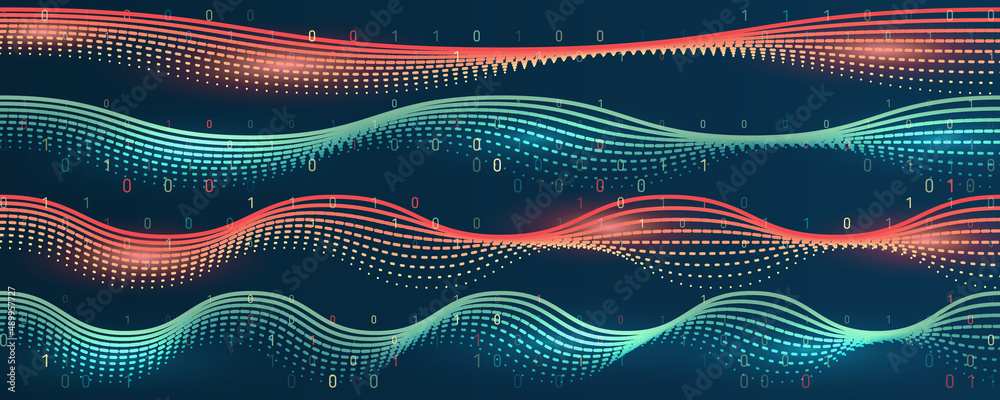 A Dynamic Array Of Information Consisting Of Multi Colored Lines And Waves Data Sorting Process
