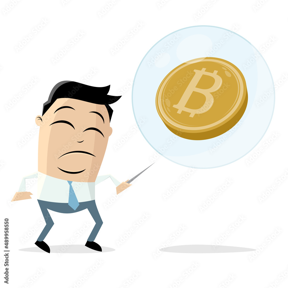 bad investment in bitcoin cartoon illustration Stock Vector | Adobe Stock