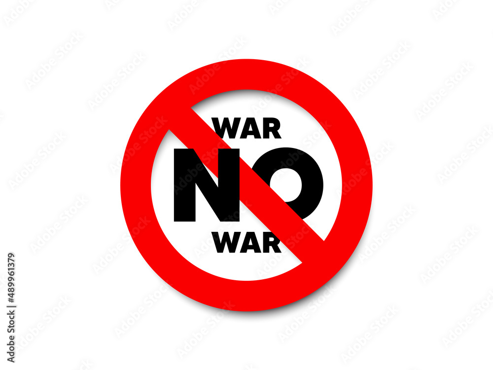 No war icon. Stop armed conflict. No military aggression, destruction ...