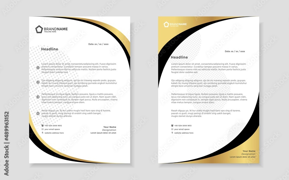 luxury gold letterhead elegant set for business and corporation Stock ...