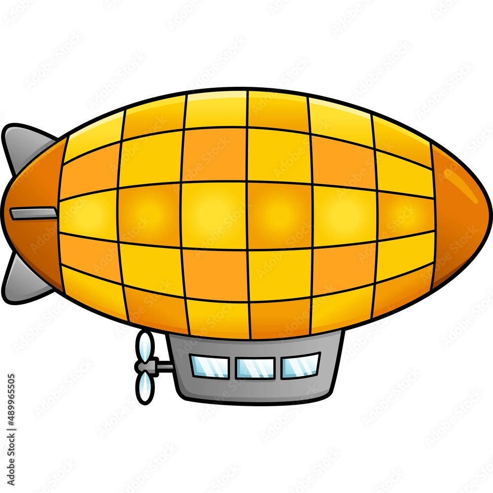 Zeppelin Colored Cartoon Clipart Illustration Stock Vector | Adobe Stock