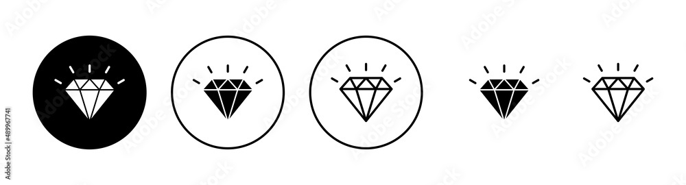 Diamond icons set. diamond gems sign and symbol Stock Vector | Adobe Stock