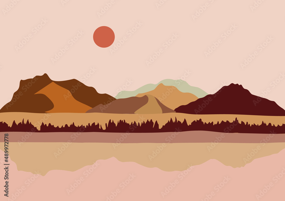 The Mountains Abstract Landscape. The 'Mountains' Collection with day ...
