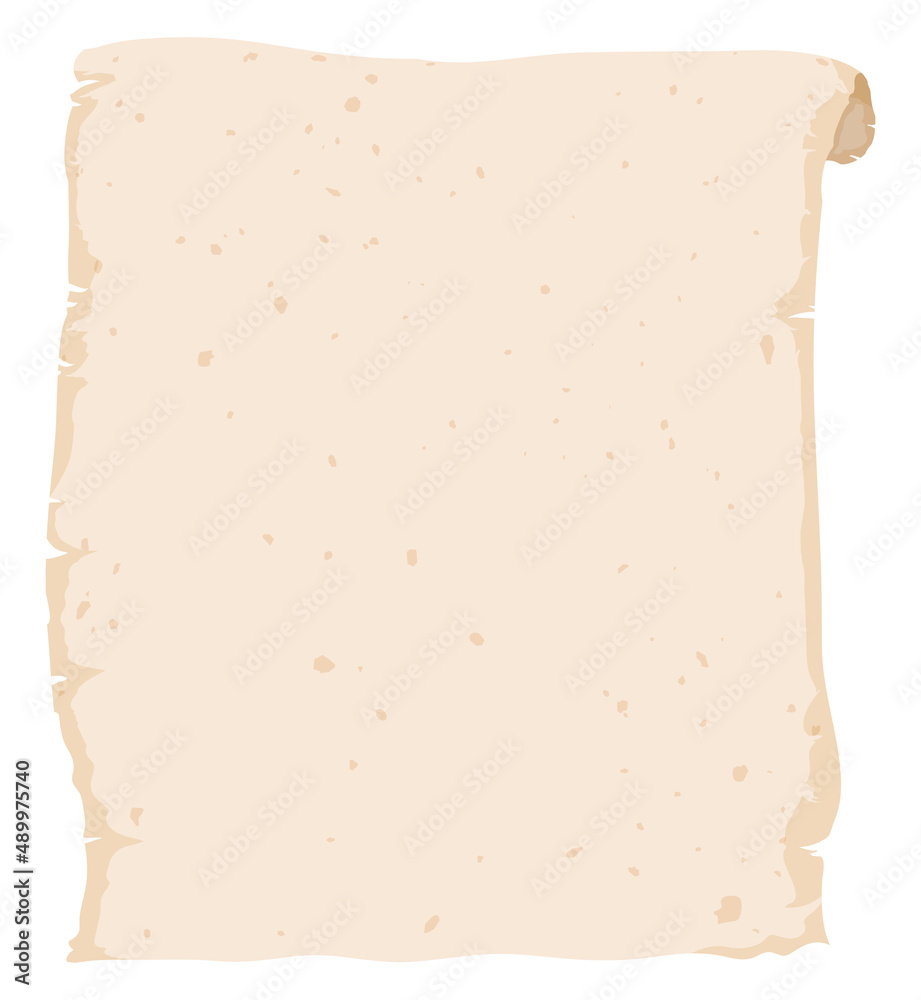 Vertical scroll template with curled corner and ripped borders, Vector ...