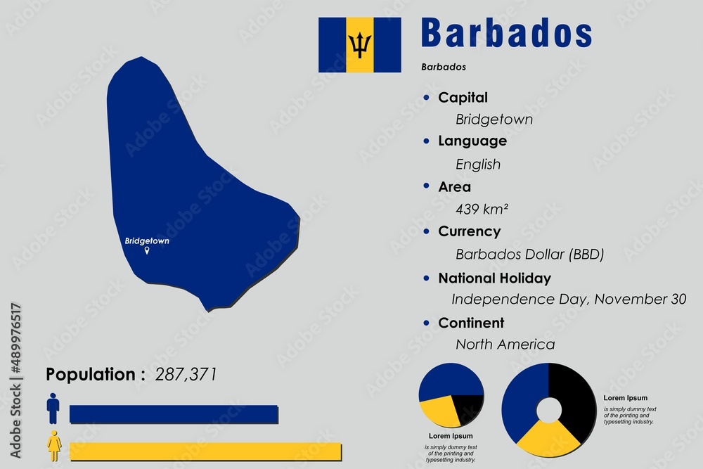 Barbados infographic vector illustration complemented with accurate ...