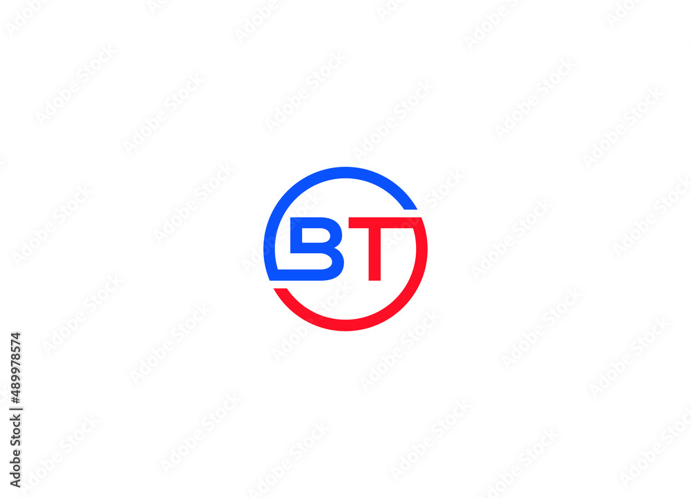BT Letter Logo Design with Creative Modern initial icon template Stock ...