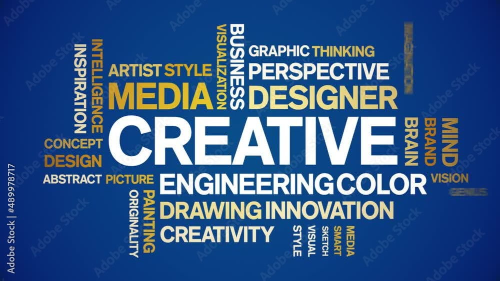 Creative animated tag word cloud;text design animation kinetic ...