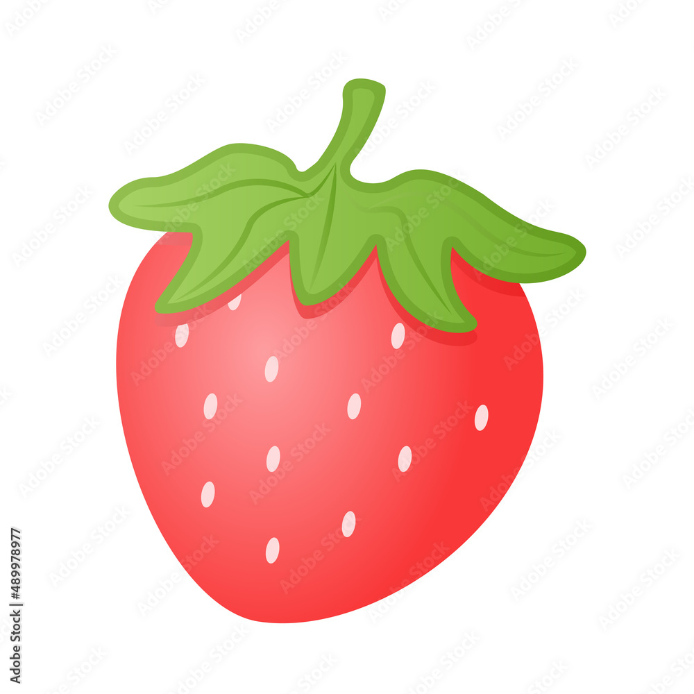 fruit strawberry cartoon vector illustration isolated object Stock ...