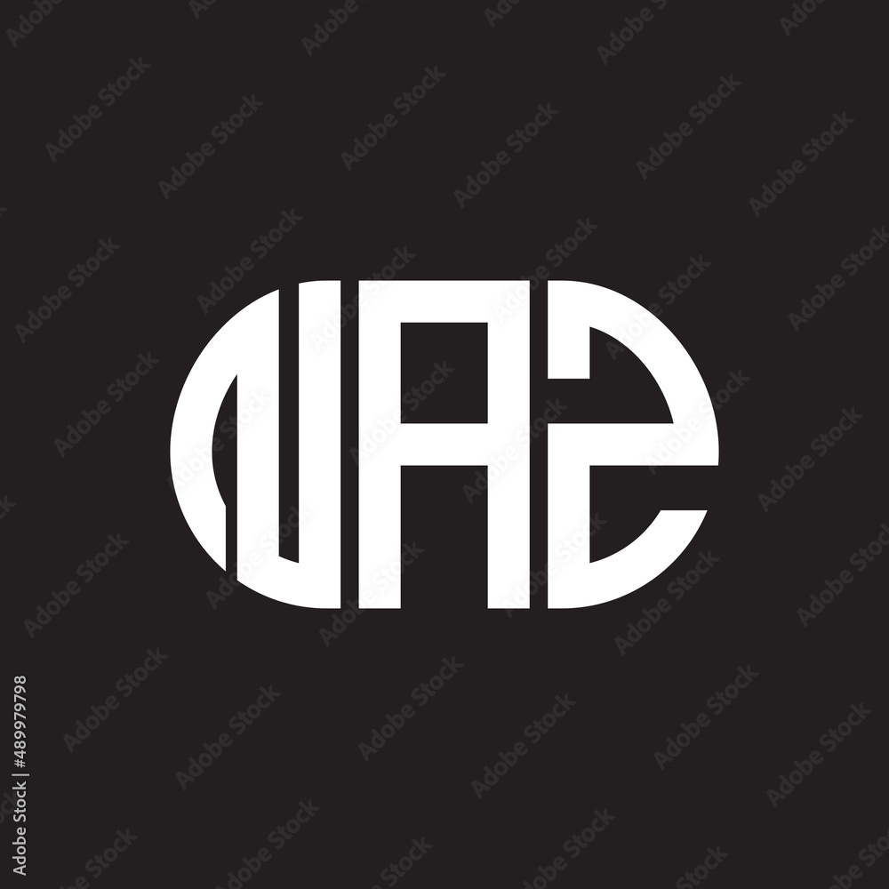 NAZ letter logo design on black background. NAZ creative initials ...