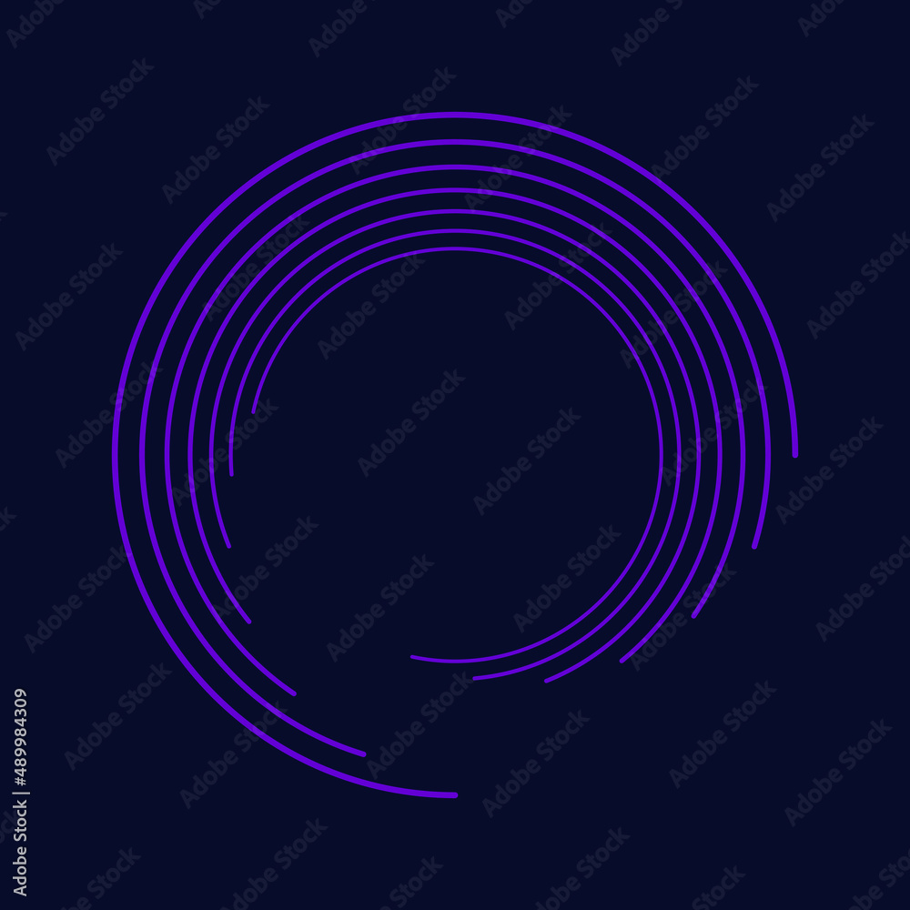 Violet curved stripes in ring form. Vector illustration. Design element ...