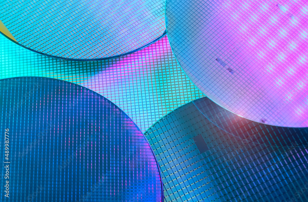 colorful Semiconductor wafer disk made of silicon Stock Photo | Adobe Stock