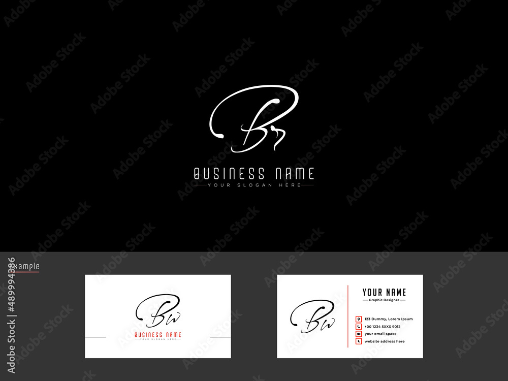 Initials BR Signature Logo, Monogram Br rb letter logo with business ...